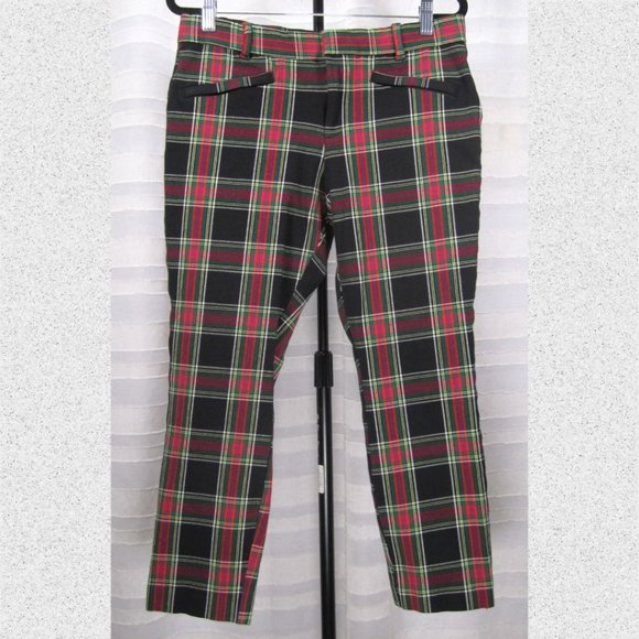 GAP | Pants & Jumpsuits | Gap Redblack Tartan Plaid Signature Skinny ...